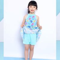 China Sunny Girls Swim Suit Two Pieces Shirt Girl Push Up Swimsuit For Children Swimsuit Dress for sale