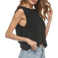 China 2019 High Quality Custom Printing sexy fashion blank sleeveless women t shirt with your logo for sale