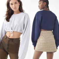 China Fall Drawstring Hem Cropped Sweatshirt for sale