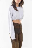 China Fall Drawstring Hem Cropped Sweatshirt for sale