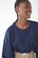 China Fall Drawstring Hem Cropped Sweatshirt for sale