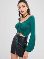 China Women Clothing V Neck Women Blouse Long Sleeve 2018 for sale