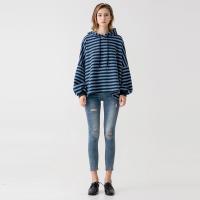China Women Boutique Clothes Custom Stripe Hoodies  Sweatshirts for sale
