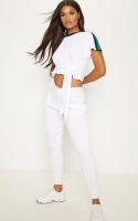 China White stripe crop top T shirt ladies for sale