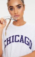 China Chicago plus size women T  shirt grey for sale