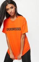 China Overdress ladies printed T shirt with O neck for sale
