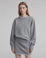 China Ladies Gray Cotton Two Piece Set Sweatshirt Women for sale