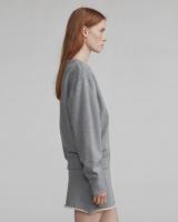 China Ladies Gray Cotton Two Piece Set Sweatshirt Women for sale