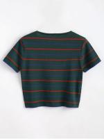China Custom Logo Stripe Cotton T Shirt Printing for Women for sale