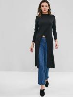 China High Low Slit Custom Longline T Shirt For Women for sale