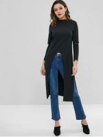 China High Low Slit Custom Longline T Shirt For Women for sale