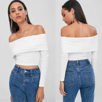 China Spring New Design Off The Shoulder Crop Top Long Sleeve for sale
