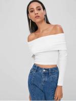 China Spring New Design Off The Shoulder Crop Top Long Sleeve for sale