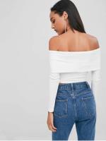 China Spring New Design Off The Shoulder Crop Top Long Sleeve for sale