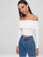 China Spring New Design Off The Shoulder Crop Top Long Sleeve for sale
