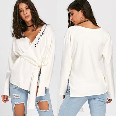 China Spring Letter Pattern Long Sleeve Knitted Tip Top Women for sale