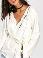 China Spring Letter Pattern Long Sleeve Knitted Tip Top Women for sale