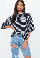 China Oversized Custom Stripe Drop Shoulder T Shirt Printing for sale