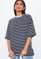 China Oversized Custom Stripe Drop Shoulder T Shirt Printing for sale