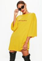 China Yellow Oversized T Shirt Dress For Women for sale