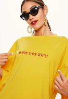China Yellow Oversized T Shirt Dress For Women for sale
