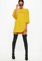 China Yellow Oversized T Shirt Dress For Women for sale