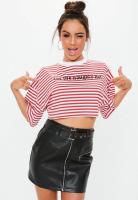 China Clothing Women Cropped Stripe T Shirt for sale