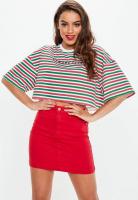 China Green Trendy Women Clothing Stripe Cropped T Shirt for sale
