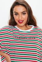 China Green Trendy Women Clothing Stripe Cropped T Shirt for sale
