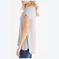 China Custom Logo V Neck Clothing T Shirt Women for sale