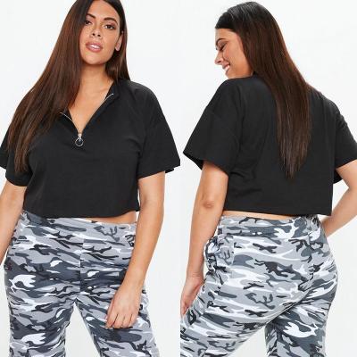 China Plus Size Black Ring Pull T Shirt Clothing Women for sale