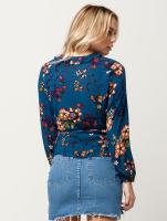 China Latest Long Sleeve New Design Floral Printed Tops for sale