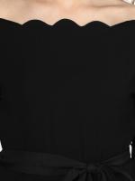 China Women Fashionable Black Scalloped Top for sale