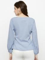 China Women White & Blue Striped Blouse for sale