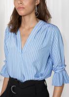 China Frill Sleeve Designs Blouse For Woman for sale
