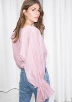 China Cotton Fabric Bell Sleeve Women Blouse for sale