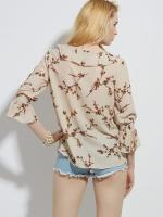 China Women Korean Chiffon Floral Print Blouse for sale