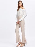 China Elegant Women Blouse Tops With Asymmetrical Neck for sale