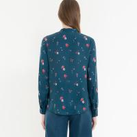 China New arrival women floral ruffle collar long sleeve blouse for sale
