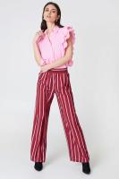 China Lady Clothing Pink Frill Women Shirt for sale