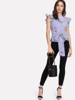 China Clothes Ladies Women Summer Embroidered Blouse for sale