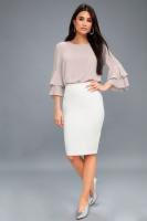 China Guangzhou Ladies Clothing Three Quarter Tiered Sleeves Top for sale