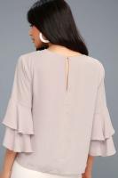 China Guangzhou Ladies Clothing Three Quarter Tiered Sleeves Top for sale