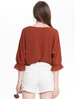 China Ladies Top Fashion Plain Blouse for sale