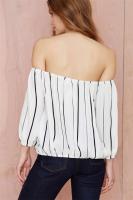 China Lancai garment product summer design ladies off shoulder blouse for sale