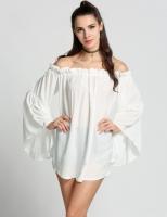 China Neck Designs For Ladies Tops Fashion Women Off Shoulder Solid Blouse Tops for sale