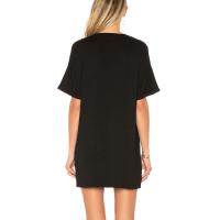 China Latest Designs Black Short Sleeve Casual T-shirt Dress for Women for sale