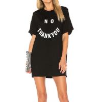 China Latest Designs Black Short Sleeve Casual T-shirt Dress for Women for sale