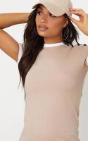China Women Decent Stone Triple Stripe Shoulder T Shirt Dress With Slim Body for sale