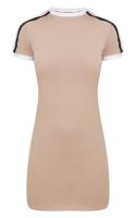 China Women Decent Stone Triple Stripe Shoulder T Shirt Dress With Slim Body for sale